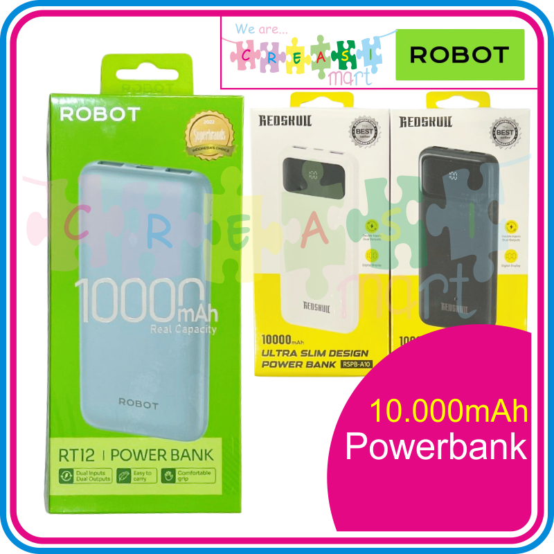 Jual ROBOT RT12 & Redskull RSPB-A10 Powerbank 10000mAh Dual Input Dual ...