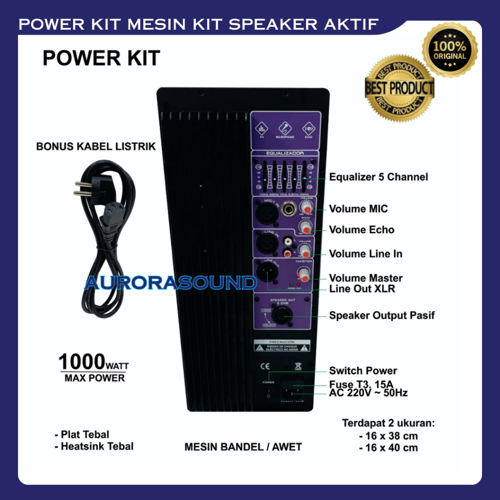 Jual POWER KIT MESIN KIT SPEAKER AKTIF EQUALIZER ECHO 500-1000 WATT ...