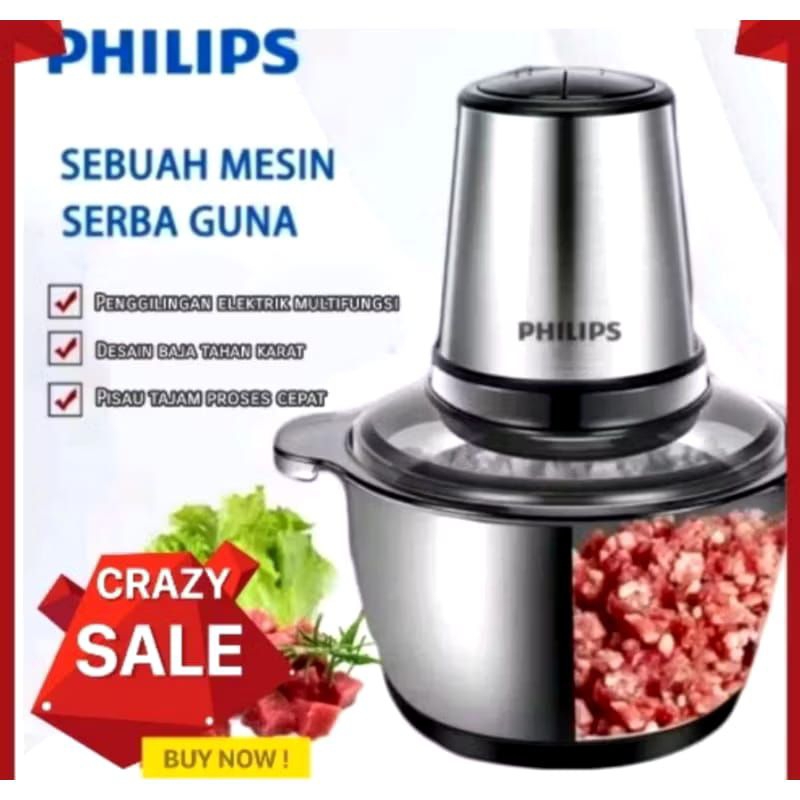 Jual PROMO Chopper Food Phillips Stainless Steel / Blender Penggiling ...