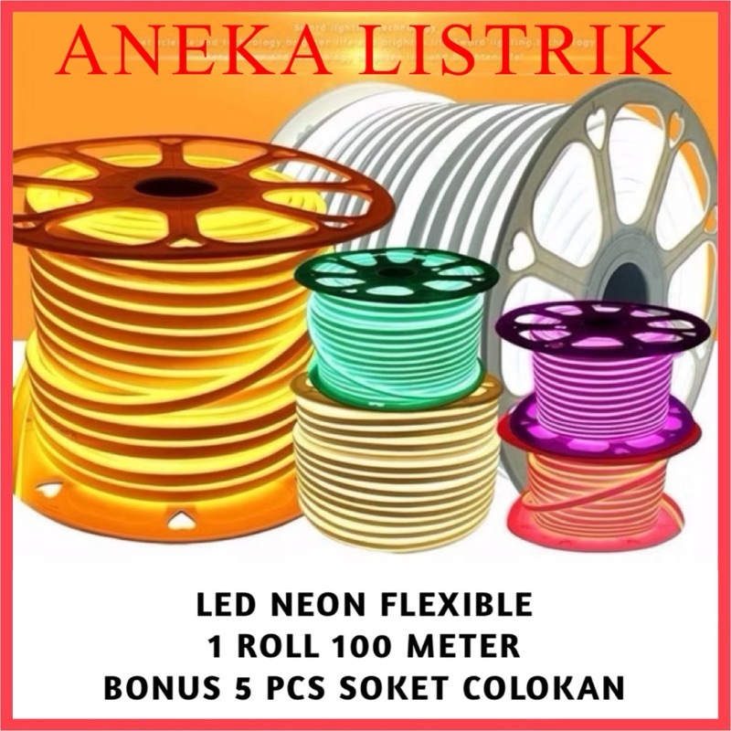 Jual LAMPU LED NEON FLEX SELANG AC 220V 100METER LAMPU DEKORASI KAMAR ...