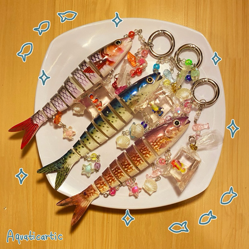 Jual (READY PO) Fish Keychain Beads ~ Gantungan kunci Ikan | Shopee ...