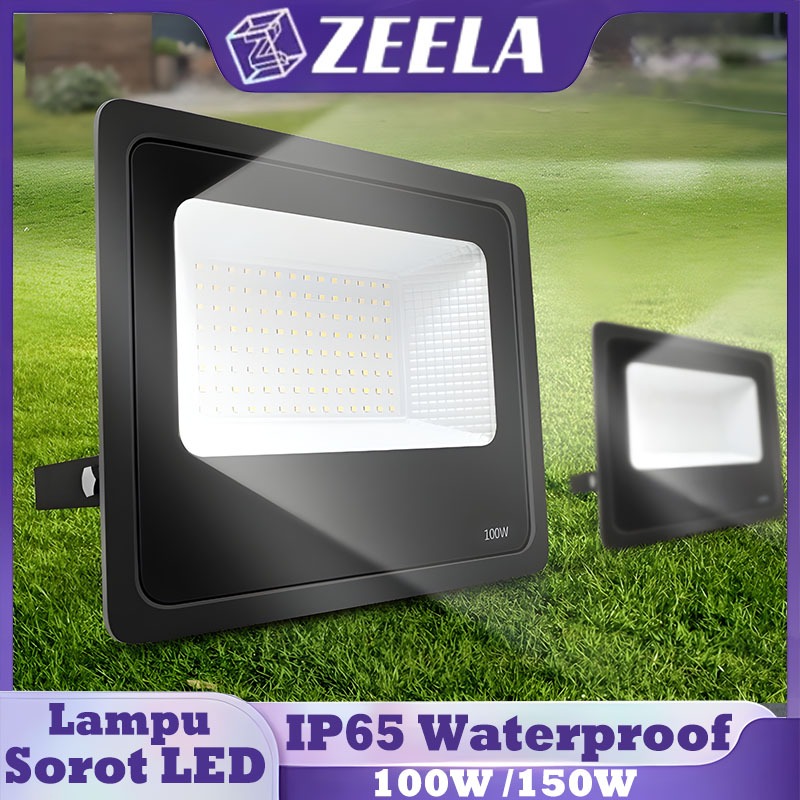 Jual Lampu Sorot Led Cahaya Waterproof IP65 100W/150W Putih/ Kuning Lampu Tembak Flood Light ...