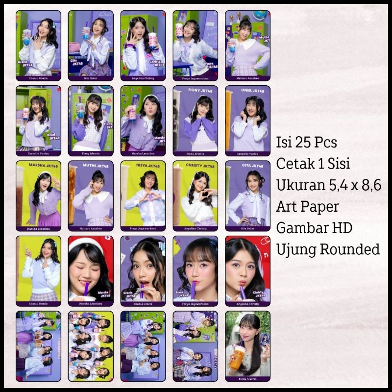 Jual PC Chatime JKT48, Photocard Chatime JKT48 Unofficial/Fanmade (Isi 25 Pcs,Cetak 1 Sisi ...