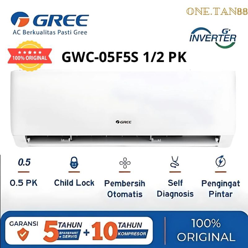 Jual AC GREE GWC-05F5S/O 1/2 PK INVERTER INDOOR AC + OUTDOOR AC ( UNIT ...
