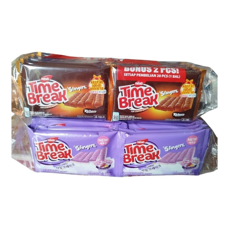 Jual time break wafer salut coklat/ubi ungu ala korea isi 20 pcs ...