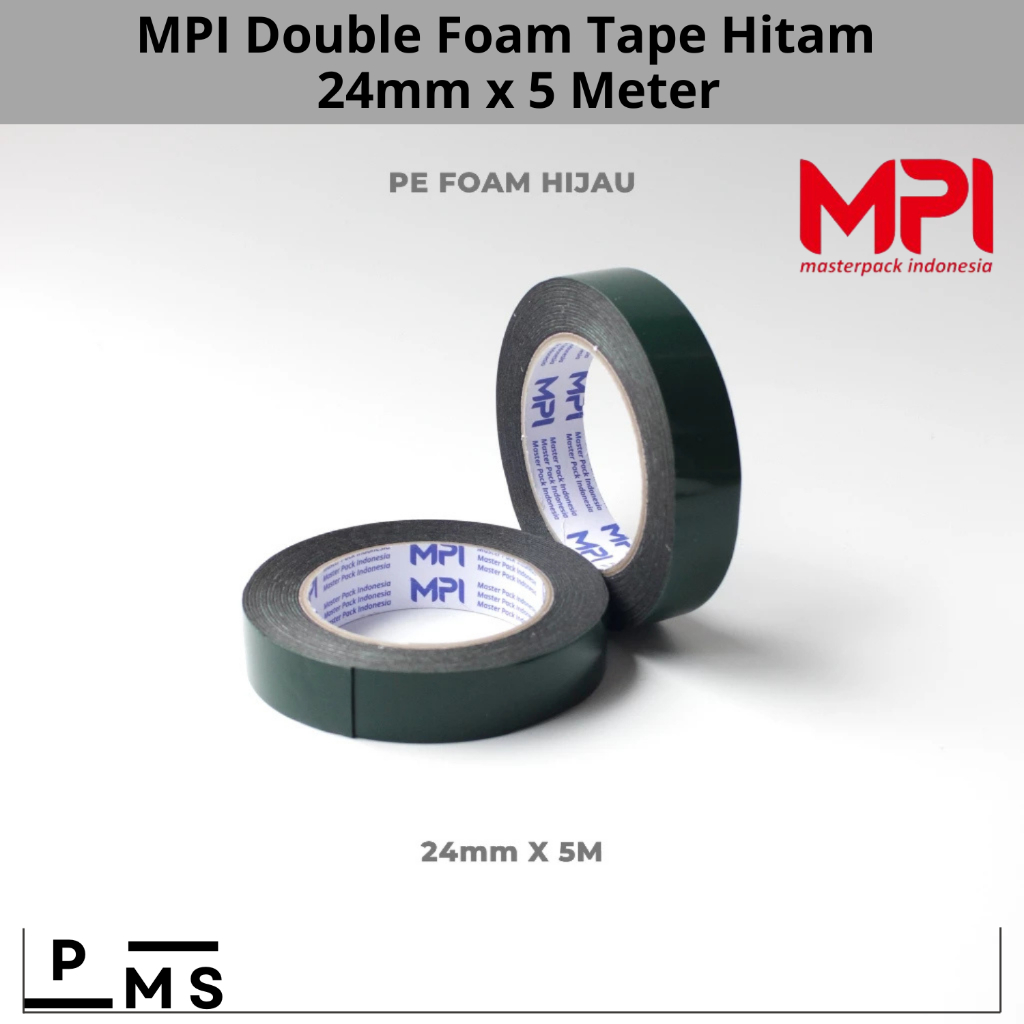Jual Double Foam Tape Master Pack Indonesia Hitam Release Hijau 24mm x ...
