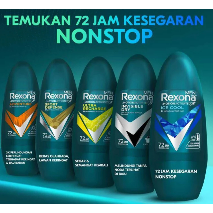 Jual Rexona Men Deodorant Roll On Ultra Recharge | Rexona Men Roll On Natural Fresh Charcoal ...