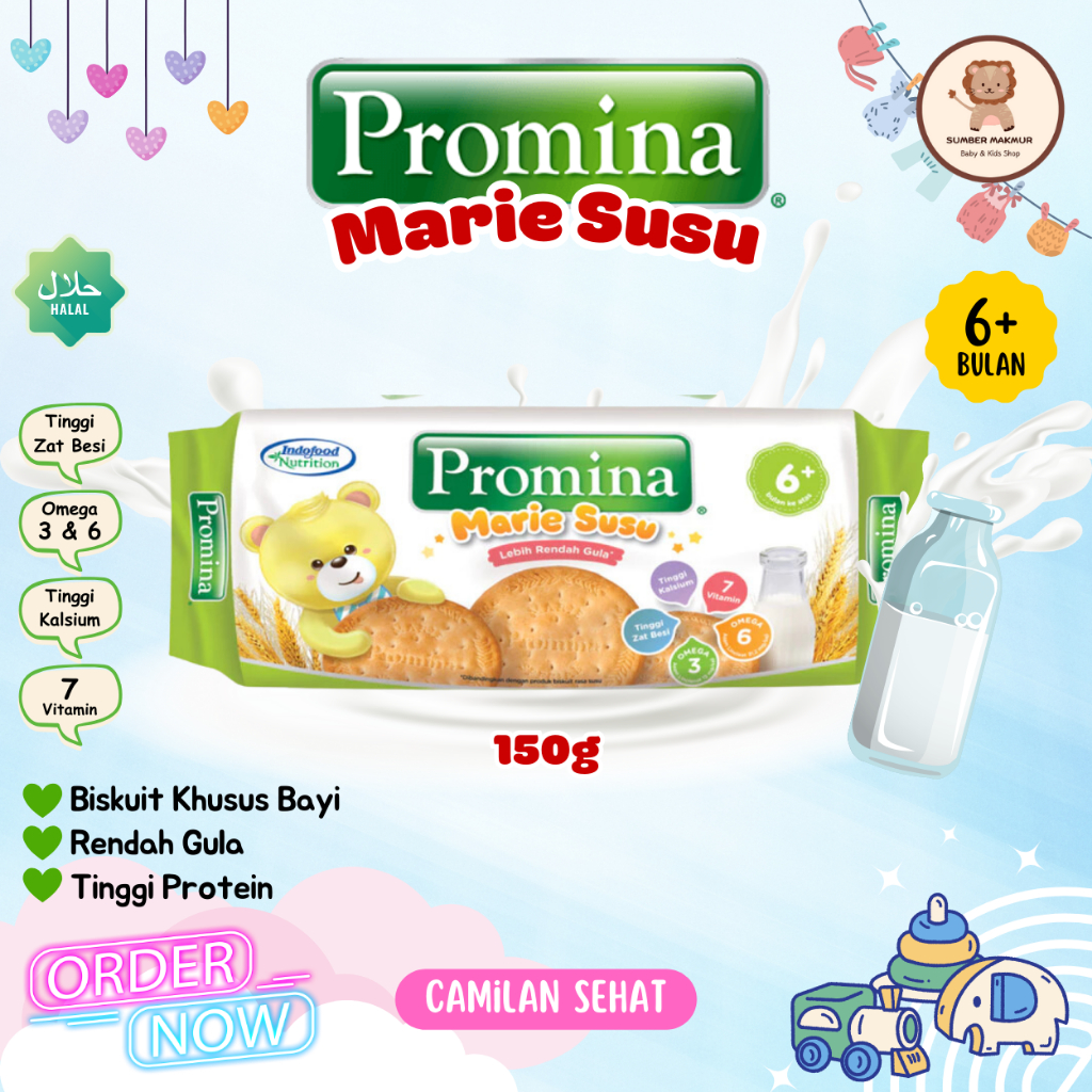Jual Promina Marie Roll New 150g Biskuit Bayi 6+ Bulan MPASI Marie Rasa ...