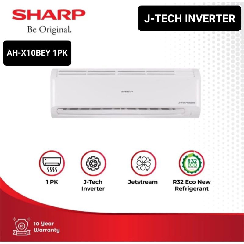 Jual Ac Sharp J-Tech Inverter AH-X10BEY 1PK Freon R32 | Shopee Indonesia