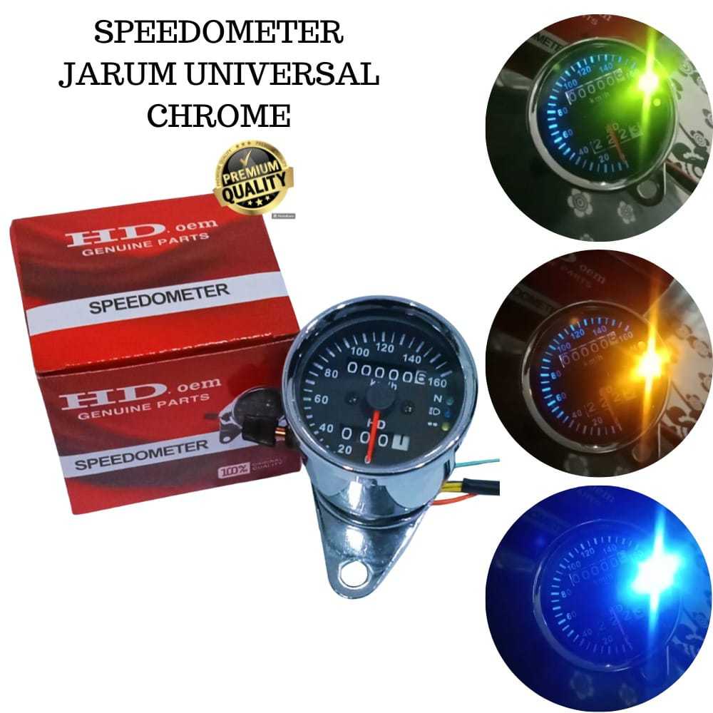 Jual speedometer rpm led bulat indikator pengukur kilometer motor mobil ...