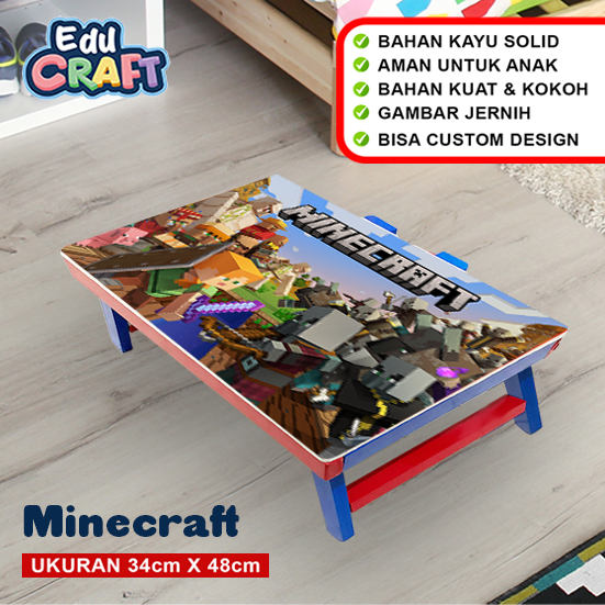 Jual Meja Lipat Anak Kayu Portable Ringan Karakter Minecraft | Shopee ...