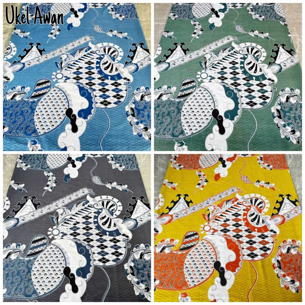 Jual Kain batik katun printing meteran untuk seragam couple motif ukel ...