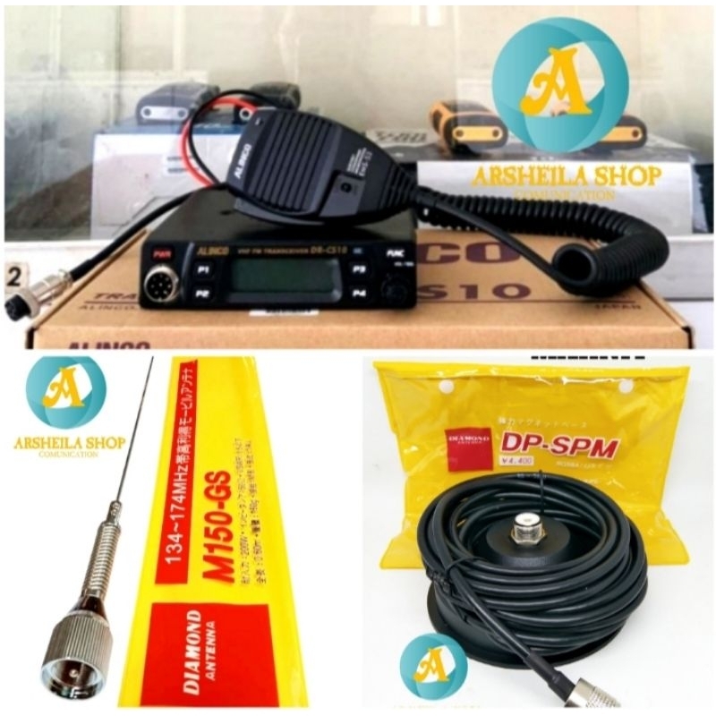 Jual paket lengkap radio rig mobil vhf alinco Drcs10 vhf 50 watt ...