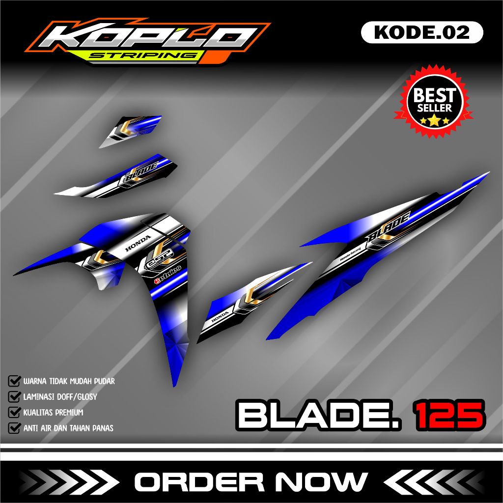 Jual Stiker Striping List Variasi Blade New 125 List Grafik Simpel ...