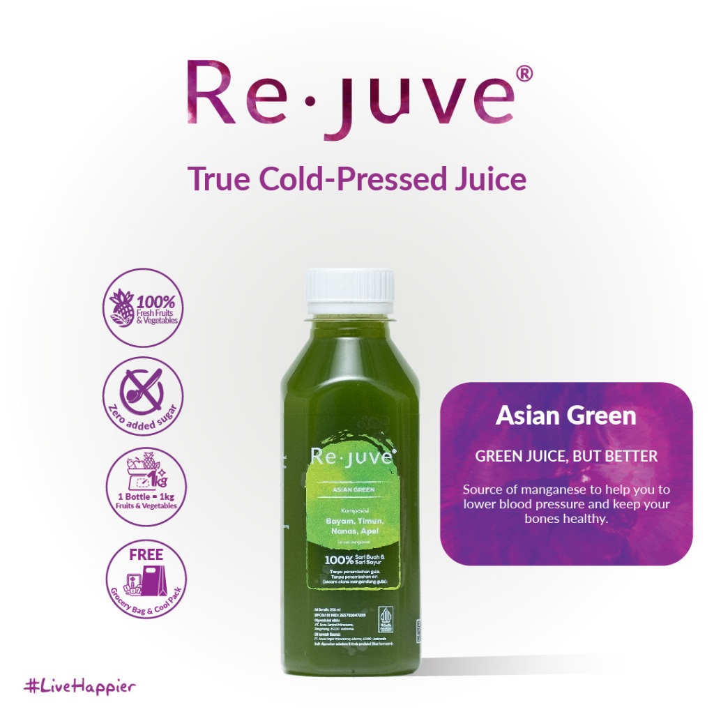 Jual Re.juve Bali - Asian Green 250 ml (Cold-Pressed Juice / Jus ...