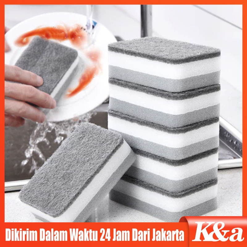 Jual Sponge Busa 2 Sisi Serbaguna / Spons Cuci Piring Penghilang Kerak ...