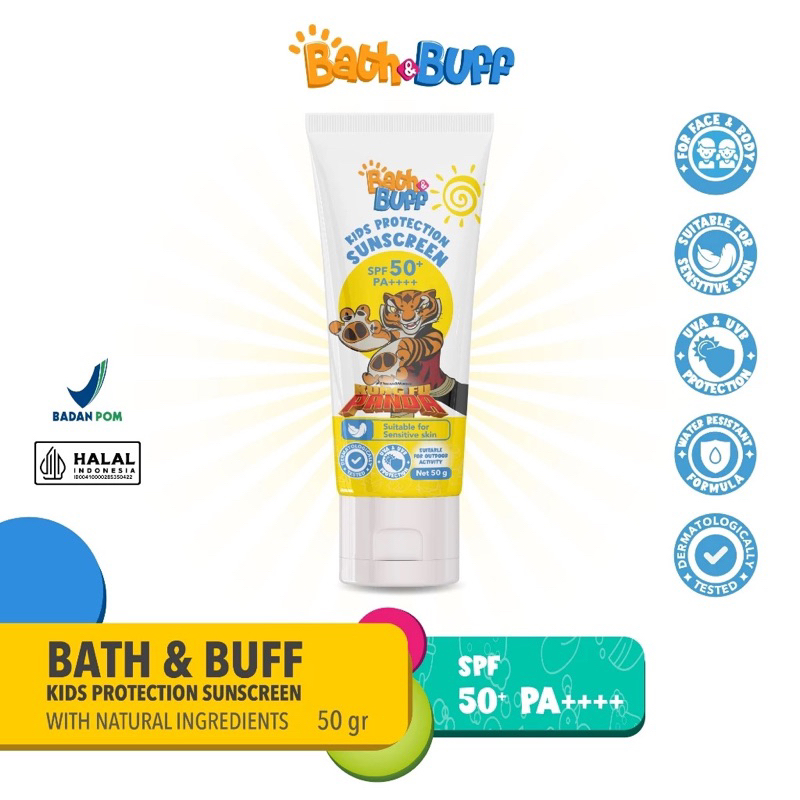 Jual Bath & BUFF Badan Pom Kids Protection Sunscreen SPF 50 PA ...