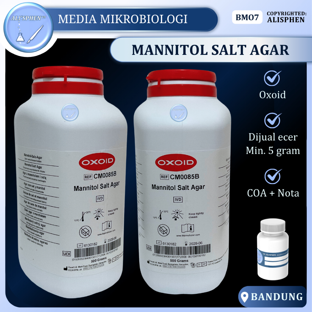 Jual [BMO7] MSA / Mannitol Salt Agar | OXOID | Media Mikrobiologi | For ...