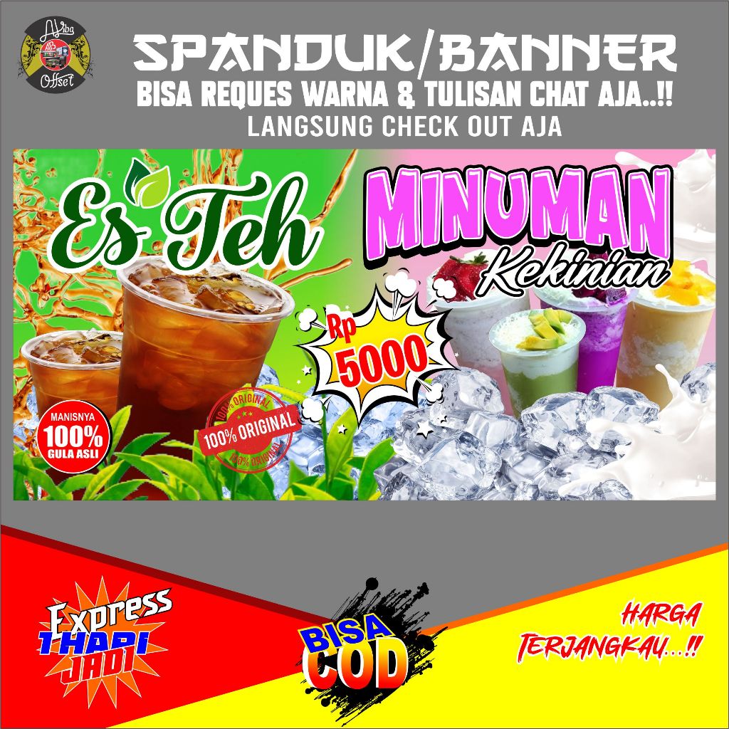 Jual SPANDUK BANNER MINUMAN KEKINIAN DAN ES TEH | Shopee Indonesia
