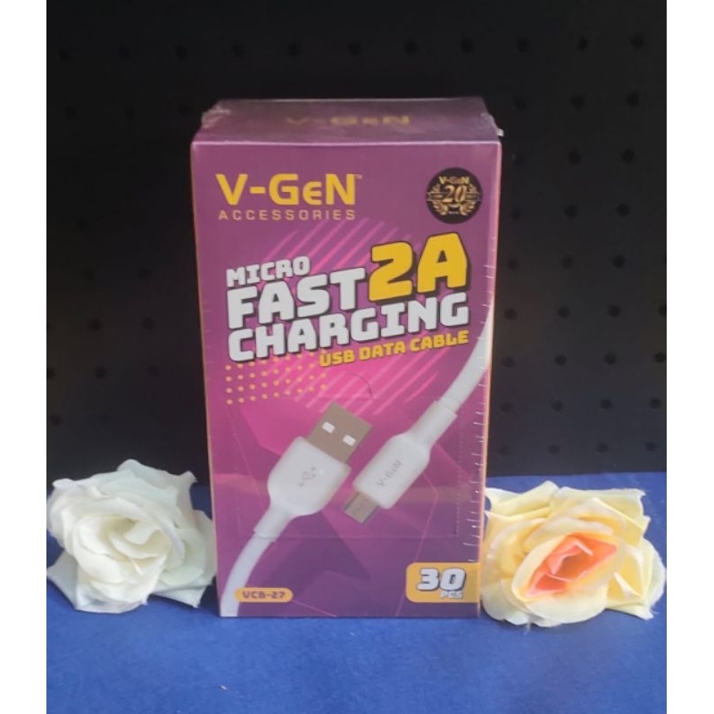 Jual Kabel data micro USB V-Gen VCB-27 2A fast charging 1box (isi 30pcs ...