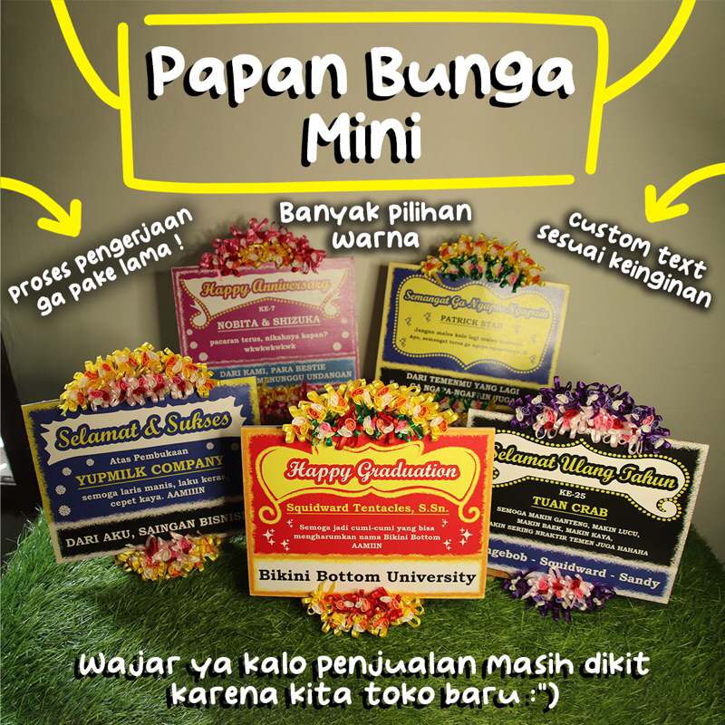 Jual PAPAN BUNGA MINI (Custom Text) Hadiah Wisuda/Kado Ulang Tahun ...