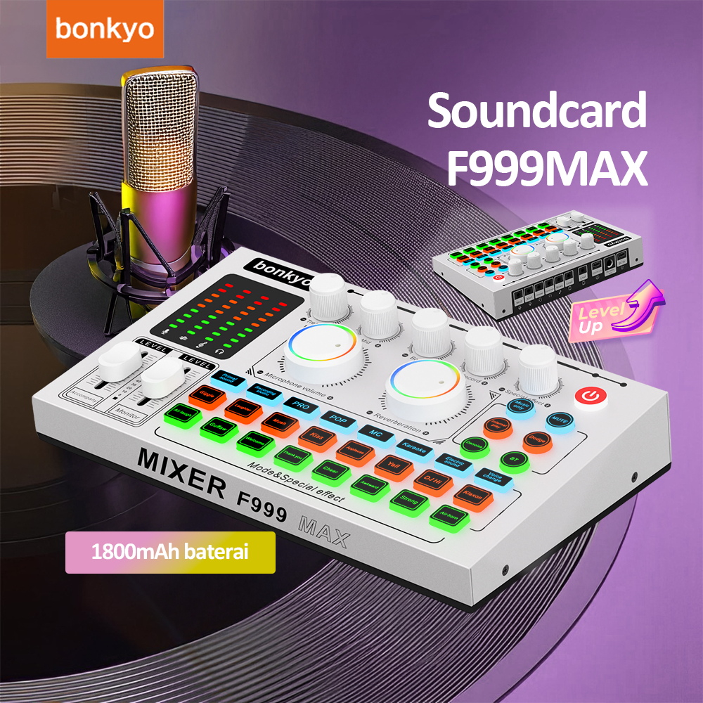 Jual Bonkyo F999MAX sound card live broadcast equipment full set ...
