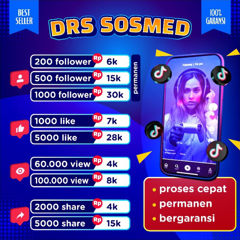 Jual Tik**Tok Follower like view and share permanen AUTO FYP HIGH ...