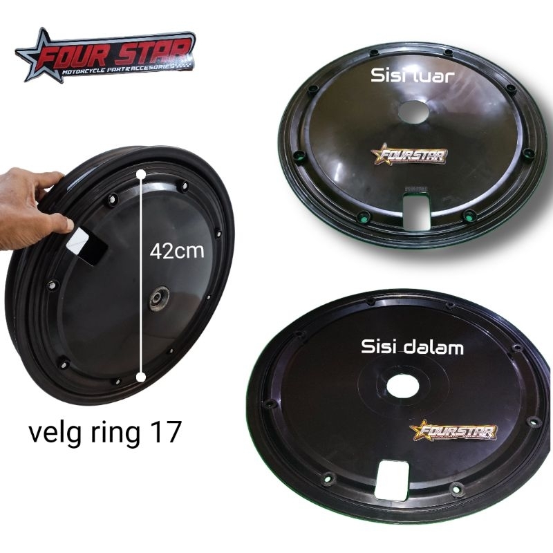 Jual WheelDop Wildop Tutup Velg Motor Ring 17 Hitam Plastik Set Baut ...