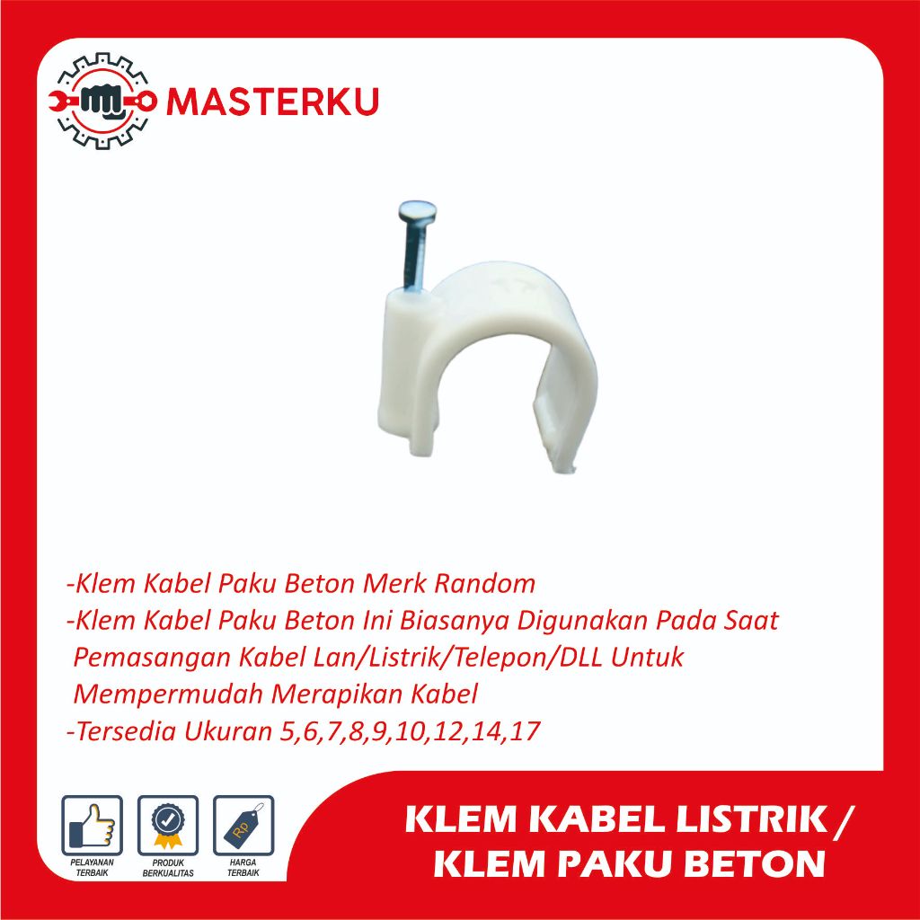 Jual Klem Kabel Listrik / Klem Paku Beton / Klem Kabel Putih | Shopee ...