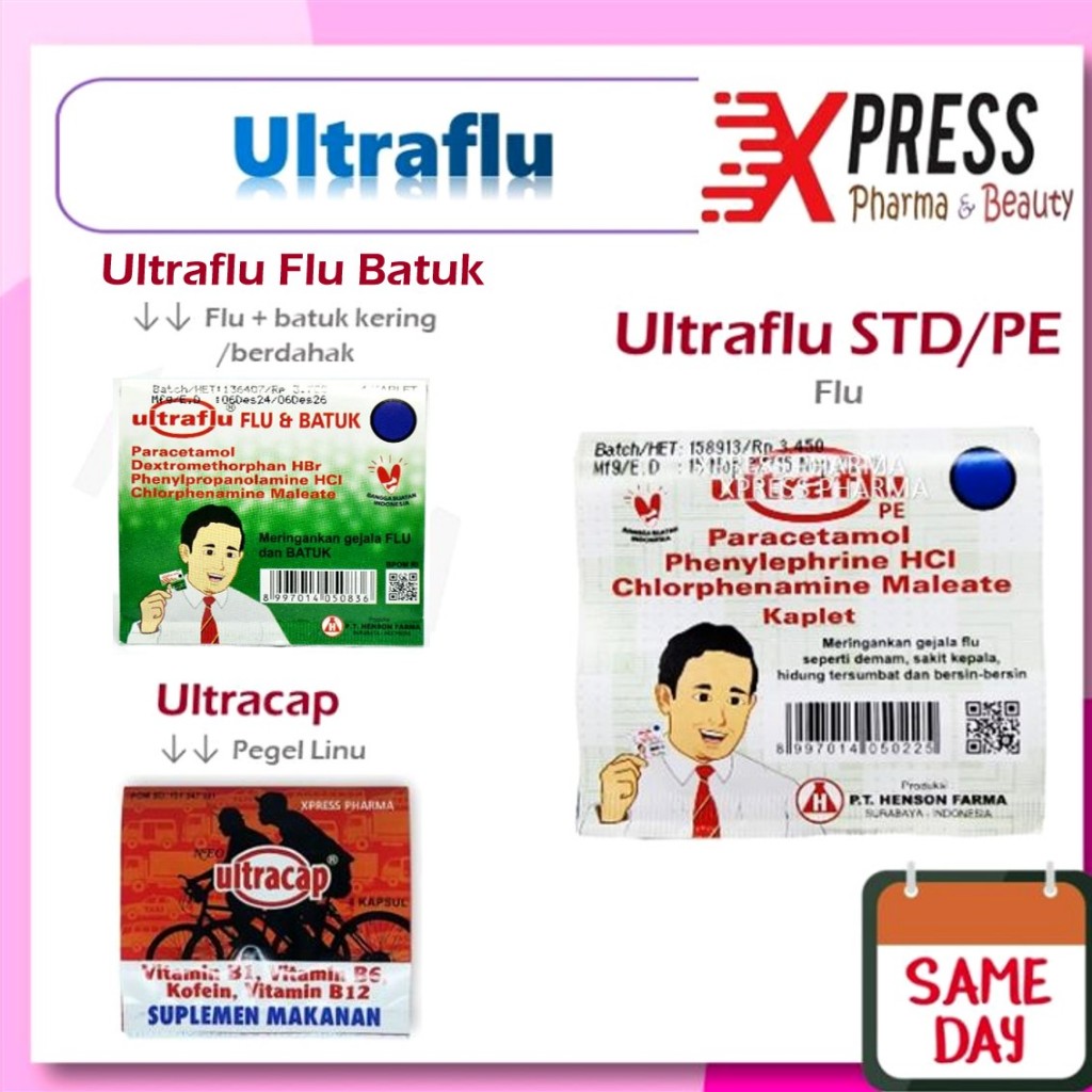 Jual XPRESS ! STRIP 4 Tablet Ultraflu PE Extra Ekstra Obat Ultra Flu ...