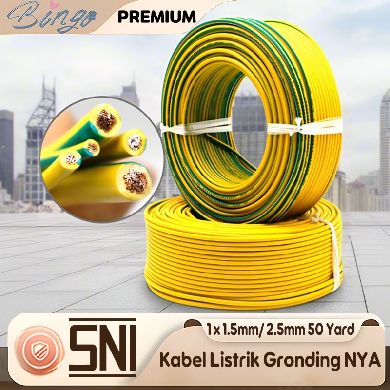 Jual Kabel Listrik NYA Kabel Listrik 1x2.5mm Gronding 50 Yard Tembaga Asli | Shopee Indonesia