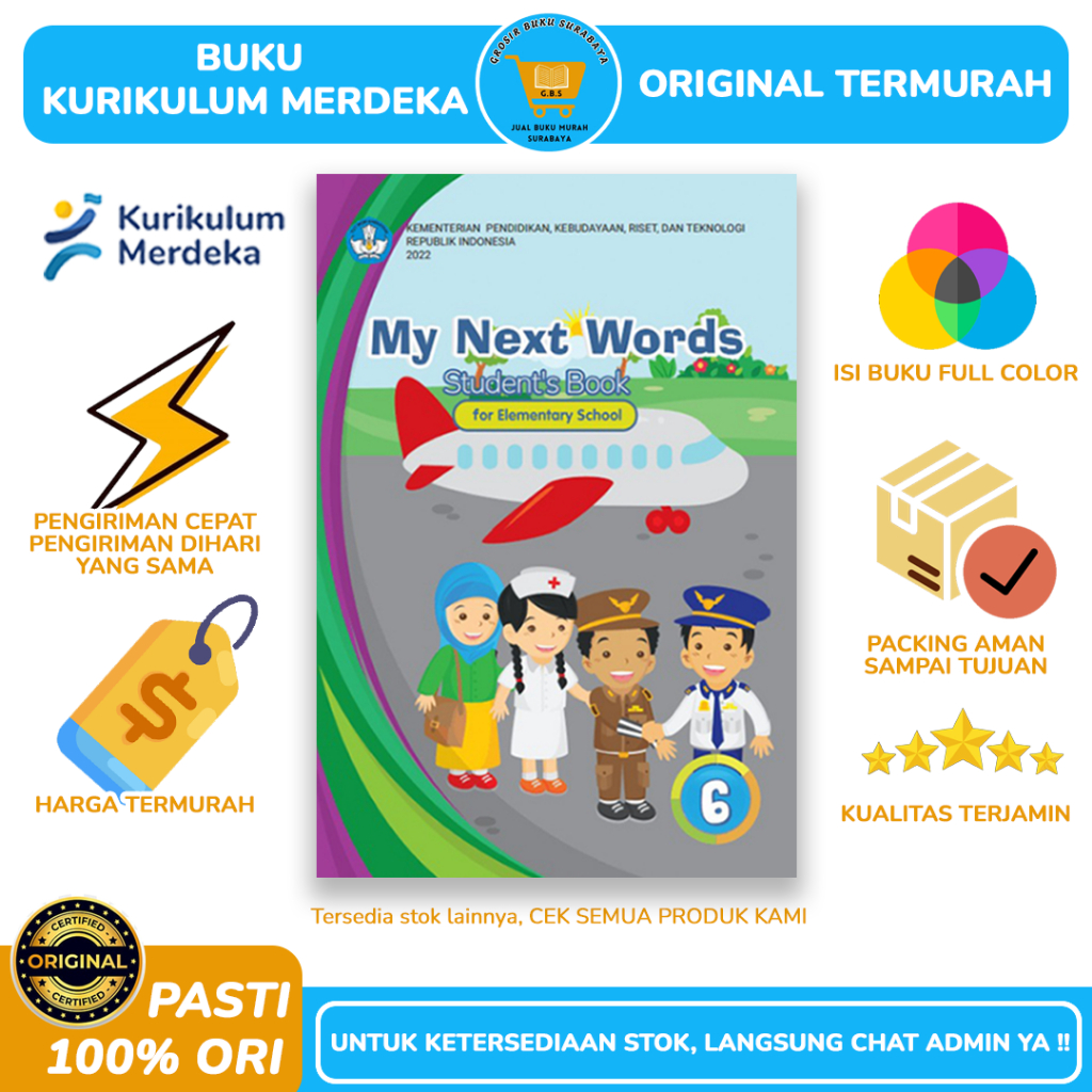 Jual Buku Siswa Bahasa Inggris Kelas 6 SD/MI : My Next Word Grade 6 - Paket Kurmer - Kurikulum ...