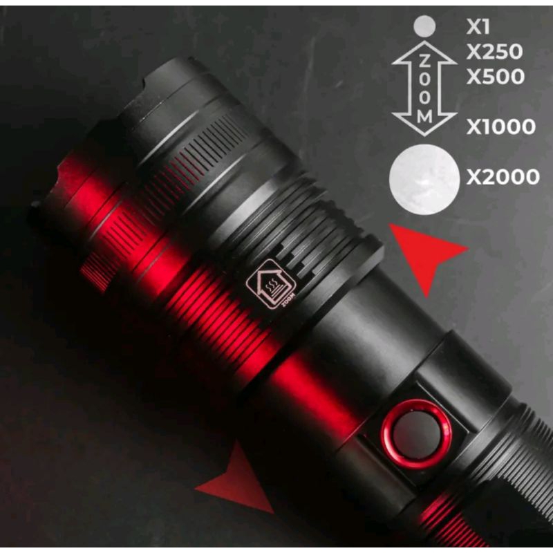 Jual Senter tangan ZOOM In Out LED MAXPOWER MX - B702 LED Super Terang 2000 Lumens Cahaya Putih ...
