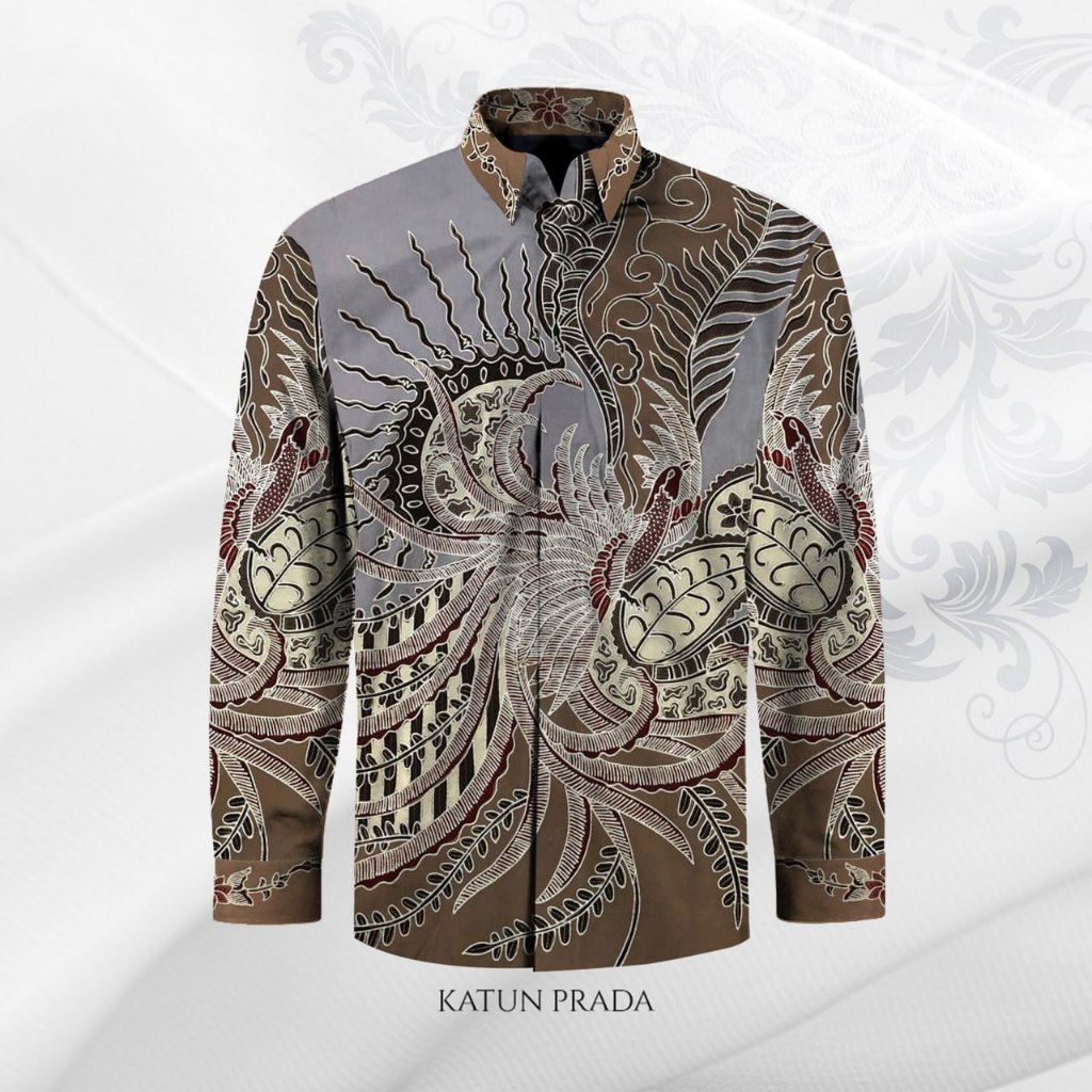 Jual Batik formal pria lengan panjang pola batik tulis prada bahan ...
