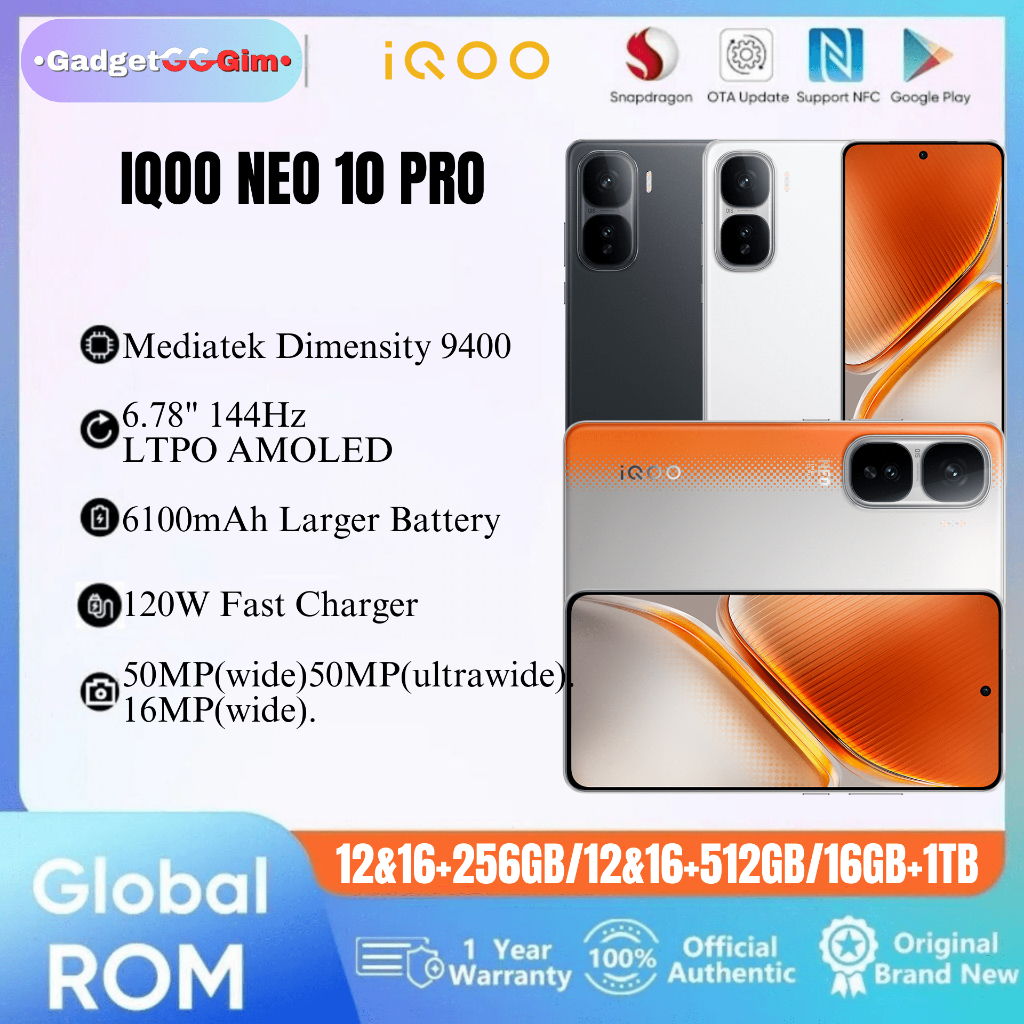 Jual IQOO Neo 10 Pro / IQOO Neo10 Pro 5G Mediatek Dimensity 9400 144Hz 6100mAh 120W BNIB Garansi ...