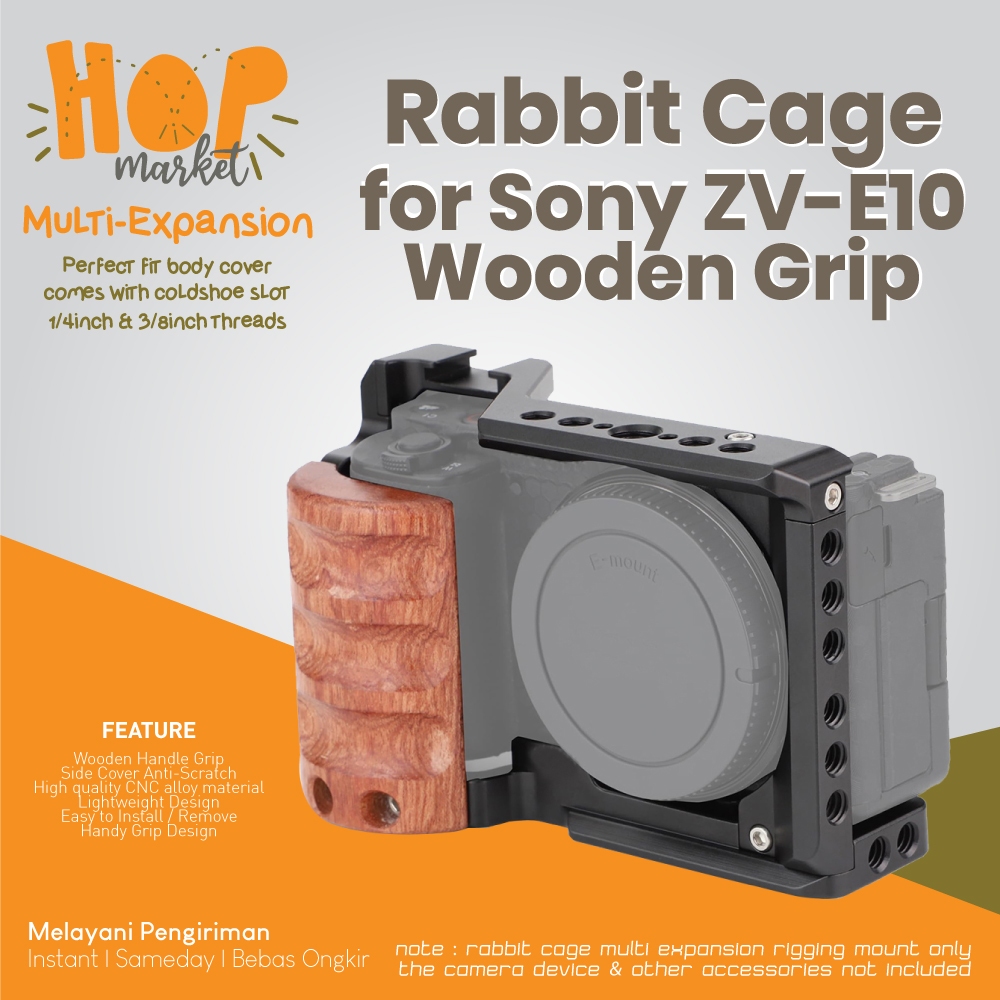 Jual HOP WORC-ZVE10 Wood Cage Rig for ZV-E10 Plate CNC Aluminium Metal ...