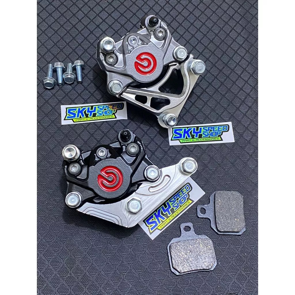 Jual KALIPER 2PISTON BIG LOGO + BREKET KALIPER CAKRAM DEPAN DISC STANDAR 300 320 mm NOUVO VIXION ...