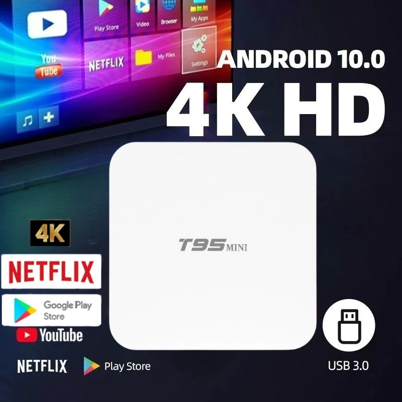 Jual T95 Mini 4K Android Box 2024 Latest 10 Smart TV Boxes Quad Core ...