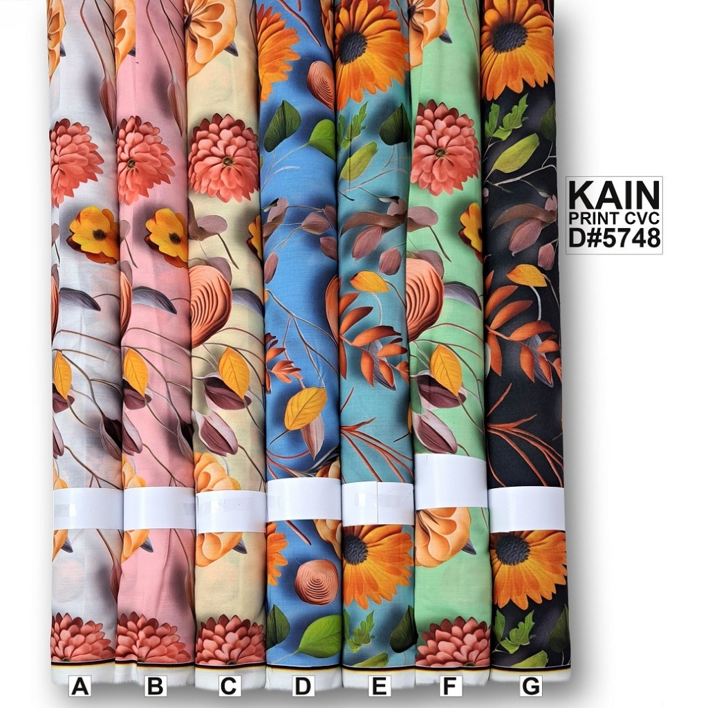 Jual Kain Katun / Kain Katun Print CVC Motif D-5748 (Per 0.50 meter ...