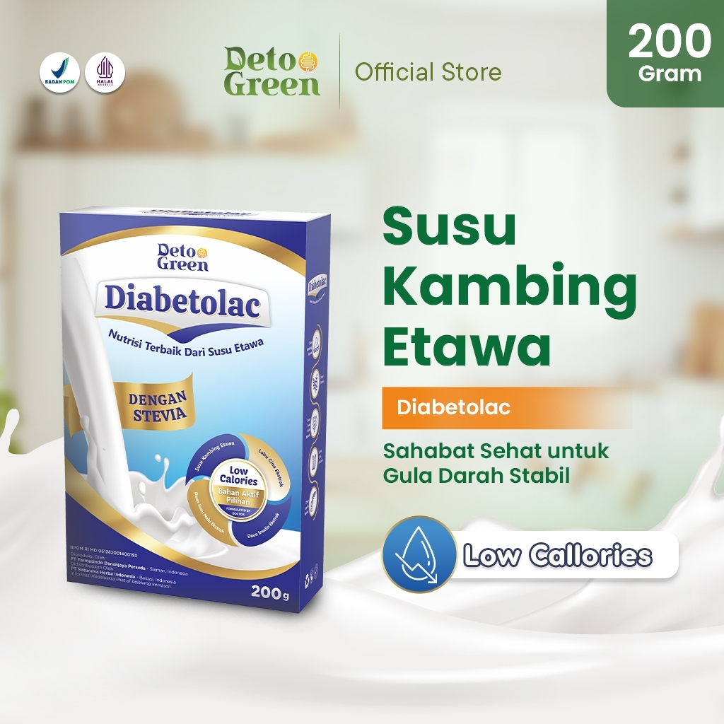 Jual DIABETOLAC Susu Kambing Etawa Rendah Kalori Manis Alami Stevia ...
