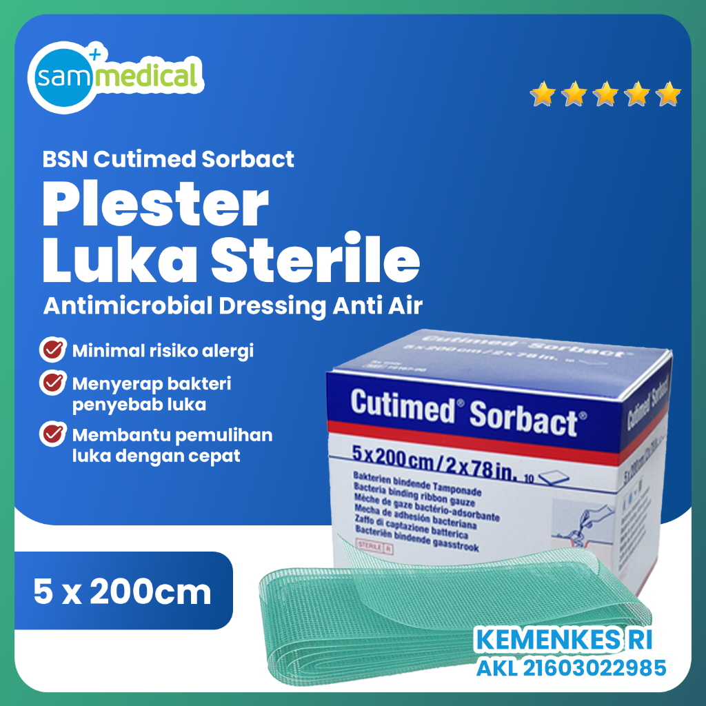 Jual BSN Cutimed Sorbact Ribbon Gauze 5 X 200 cm / Pembalut Luka ...