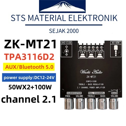 Jual ZK-MT21 Amplifier 2.1 Channel Bluetooth 5.0 Subwoofer Amplifier Board 50WX2+100W Power ...