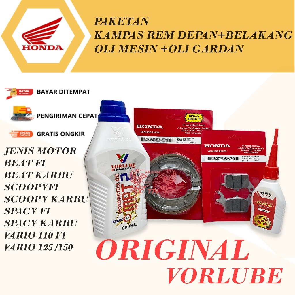 Jual Paket Kampas rem dispad depan belakang VARIO BEAT SCOOPY SPACY ...