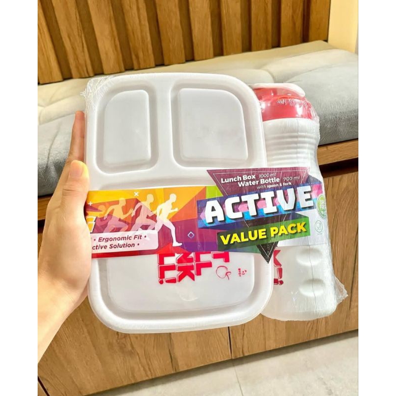 Jual Lunchbox Active Set / Kotak Makan Satu Set / Lunchbox Active Value Pack | Shopee Indonesia