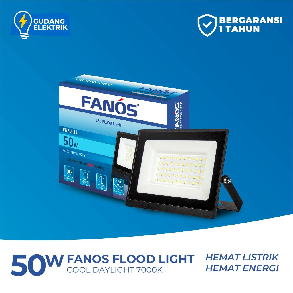 Jual Lampu Tembak Fanos Flood Light 50 Watt Lampu Tembak LED Cool ...
