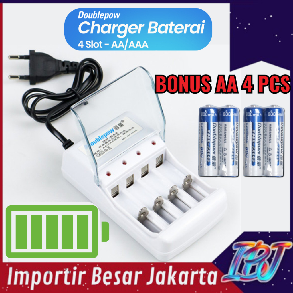 Jual BONUS BATERAI!!! Charger Baterai Batre Batrai Batrei AA AAA ...