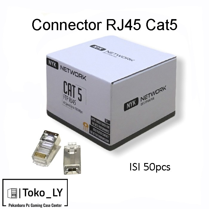 Jual NYK Conector Rj45 Cat5 FTP Besi isi 50pcs - Rj 45 Cat 5 Besi ...