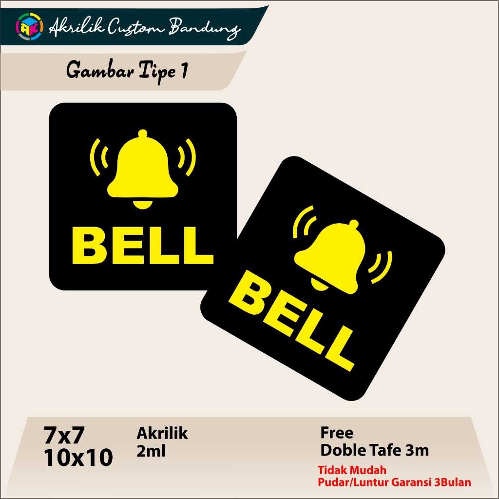 Jual AKRILIK BELL TIPE 1 ACRYLIC CUSTOM | Shopee Indonesia