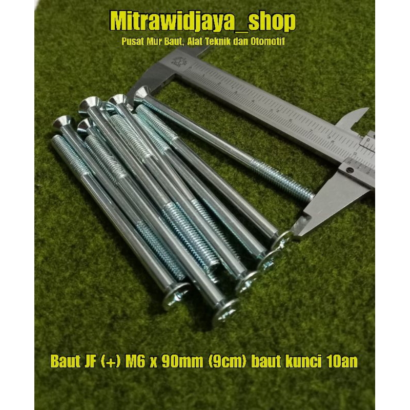 Jual Baut Tirus Flat kunci 10an model JF + TIRUS panjang 90mm 9cm baut ...