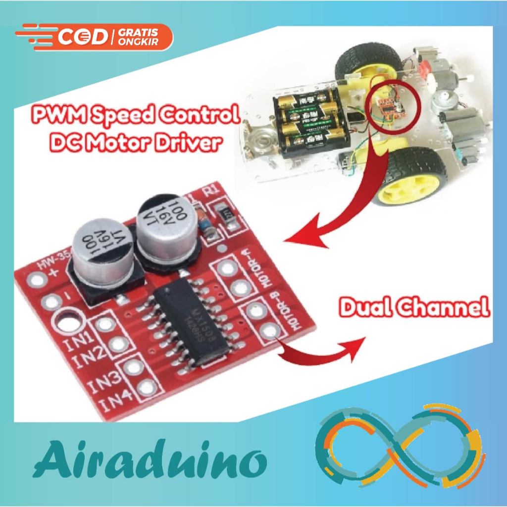 Jual Modul Motor Driver DC PWM Speed Control Dual Channel 1.5A 2 Arah ...